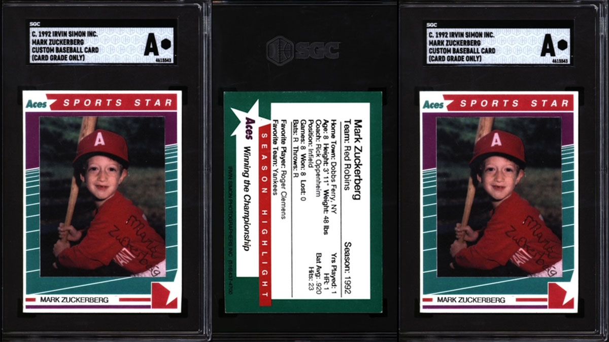 Mark Zuckerberg Little League Card Sells for Over $120K in Record Deal