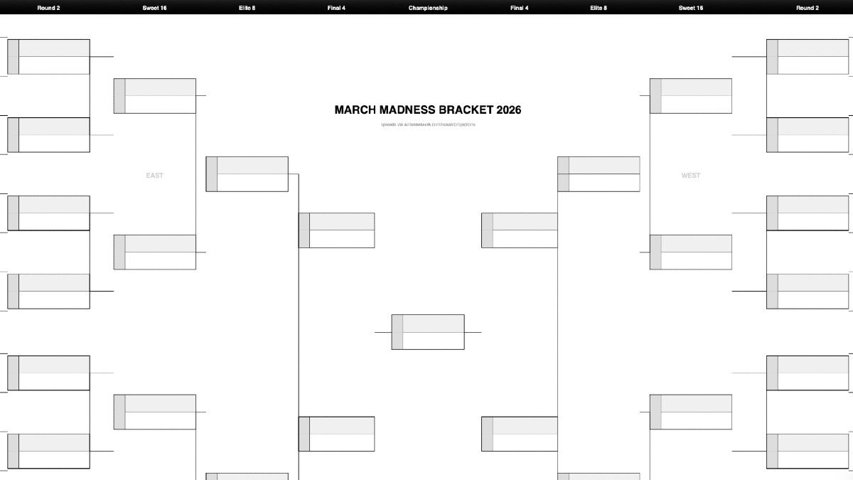 2026 Ncaa Tournament Printable Bracket With Point Spreads For Every Game